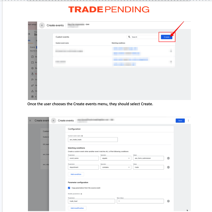 Setting up TP Trade Leads GA4